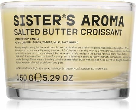 Свеча Sister's Aroma Salted Butter Croissant, кремовый, 150 г