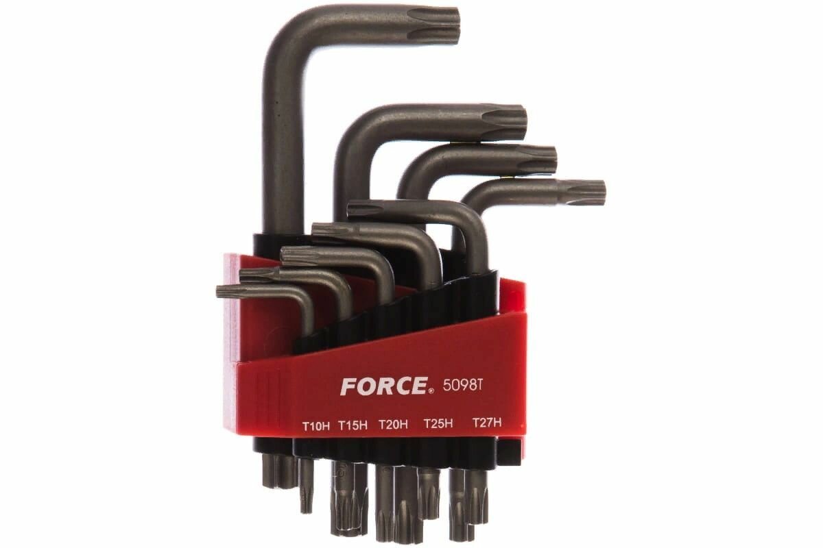 Набор торкс Г-образных c отверстием Т10Н-Т50Н, 9 предметов FORCE 5098T