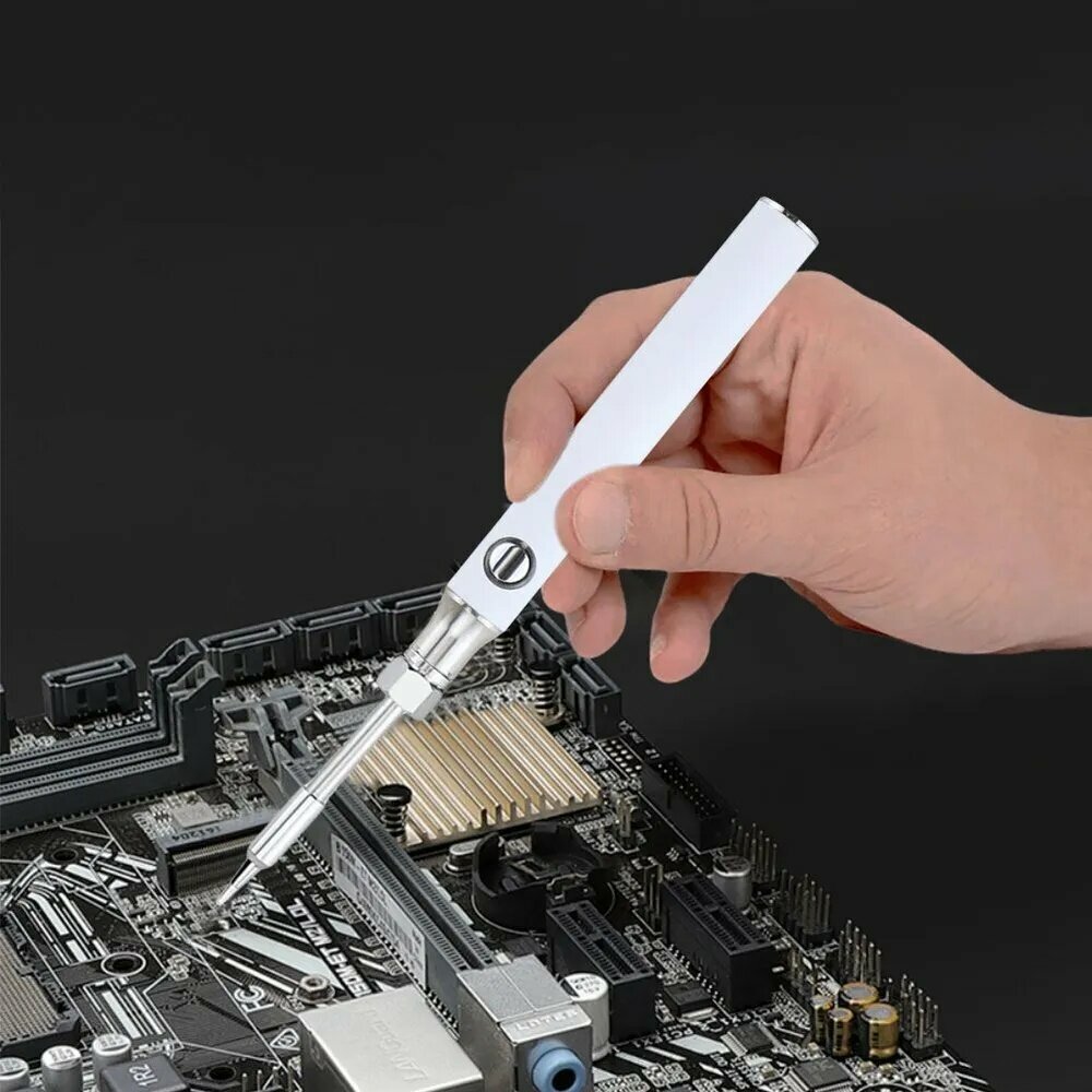 Трехрежимный аккумуляторный паяльник VERTEX с USB-зарядкой, 1100 мА ч, белый