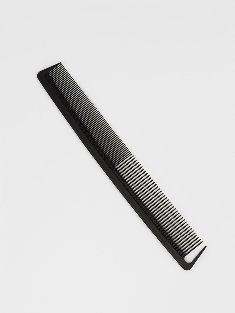 Расческа антистатическая, комбинированная, карбон, 22.7×3.2 (±1) см, черная