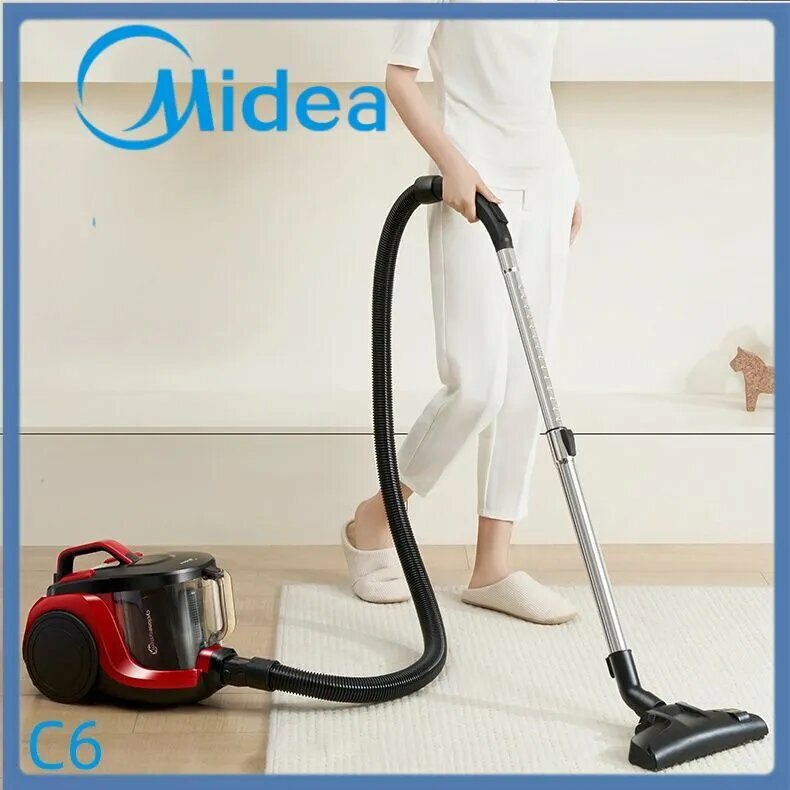 Midea Напольный пылесос C6, черный, серый