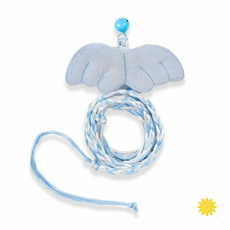 Шлейка-поводок для хомяка, сирийского хомяка, морской свинки и крысы, регулируемая, с защитой от побега, голубая, поводок 1,5 м