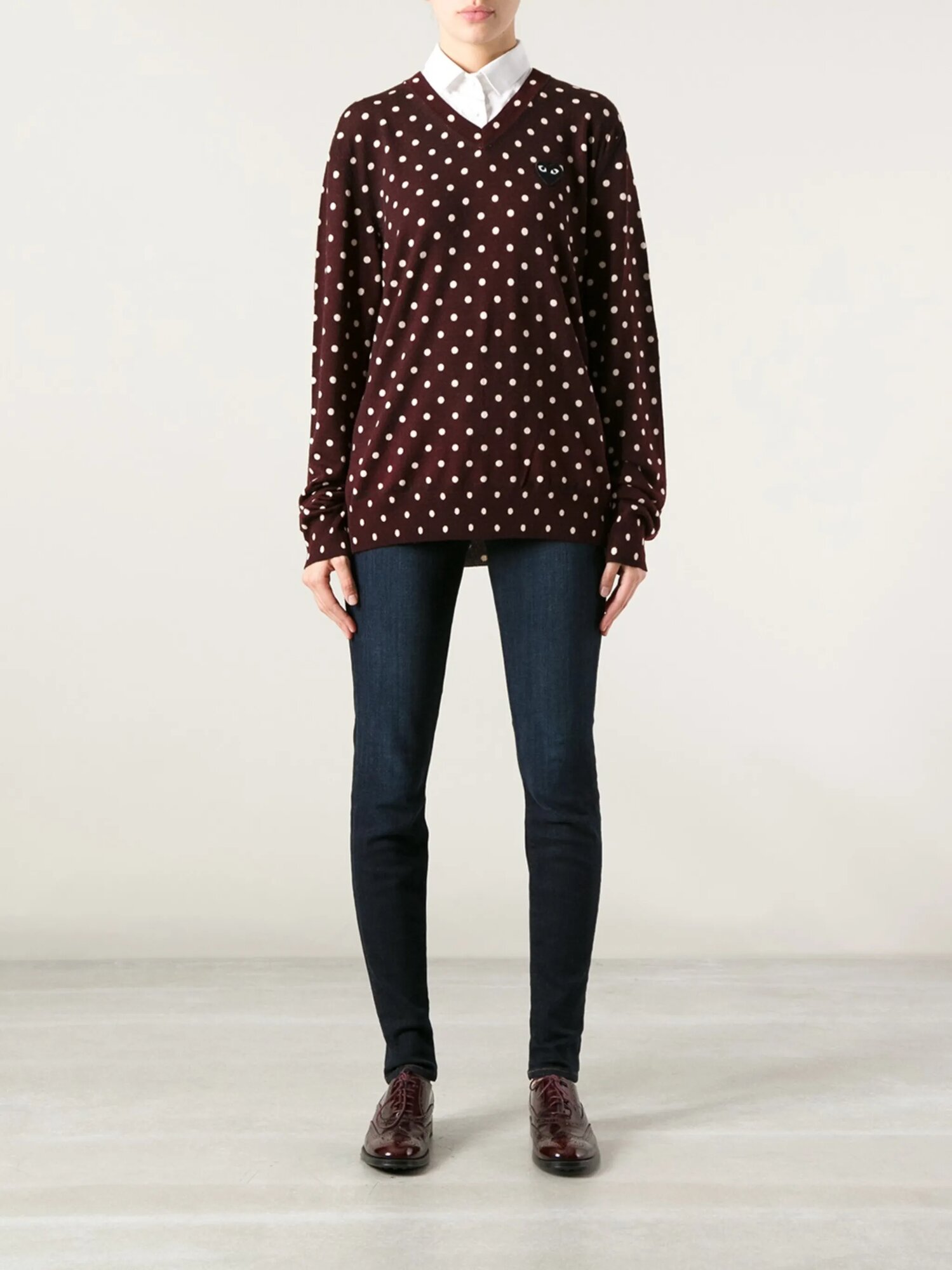 Свитер Comme des Garcons PLAY Polka dot sweater, размер 44, , красный — фото 1