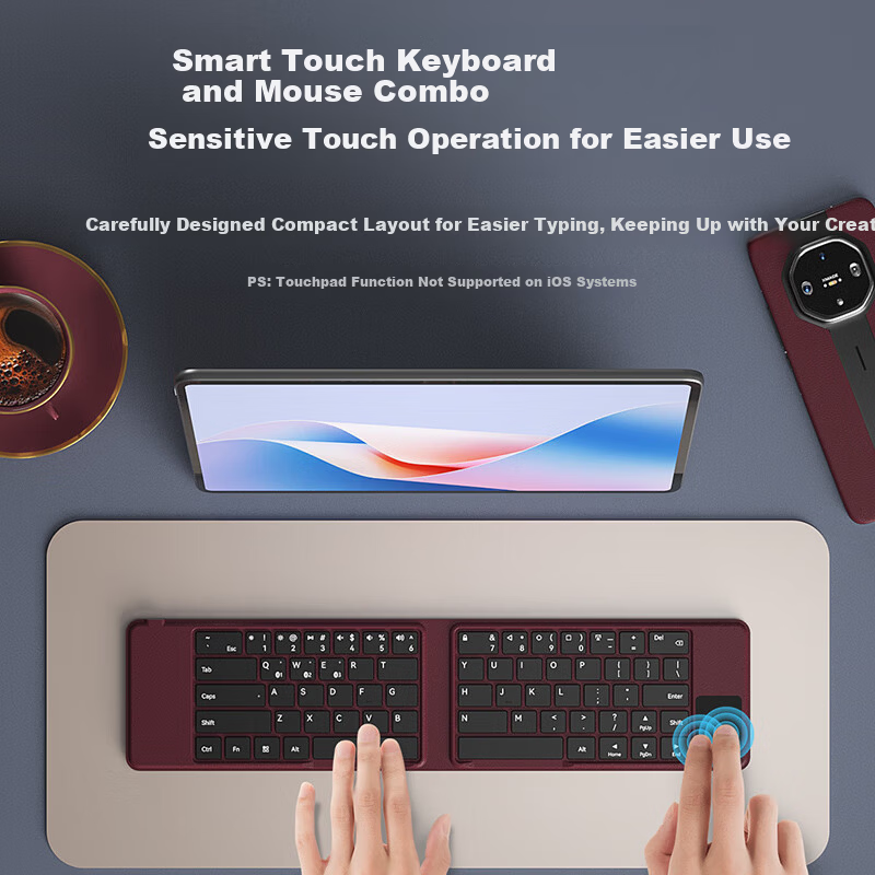 B.O.W HB168 Складной тихий Bluetooth зарядный клавиатура 64 клавиши беспроводная портативная для телефонов ноутбуков