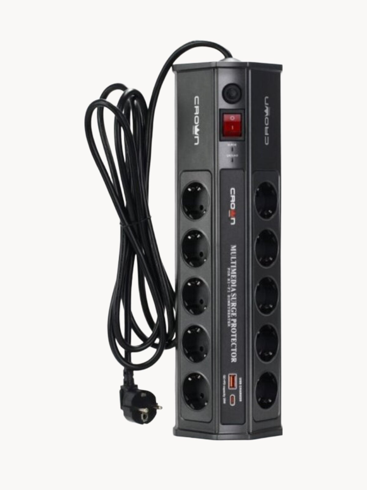 Сетевой фильтр Crown Micro CROWN CMPS-11 (10 розеток/2хUSB с быстрой зарядкой)