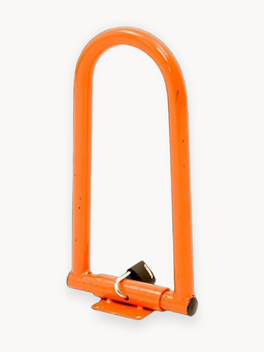 Парковочный барьер Золотой Лев, 20см*39см, анкера с болтами и замок, цвет оранжевый