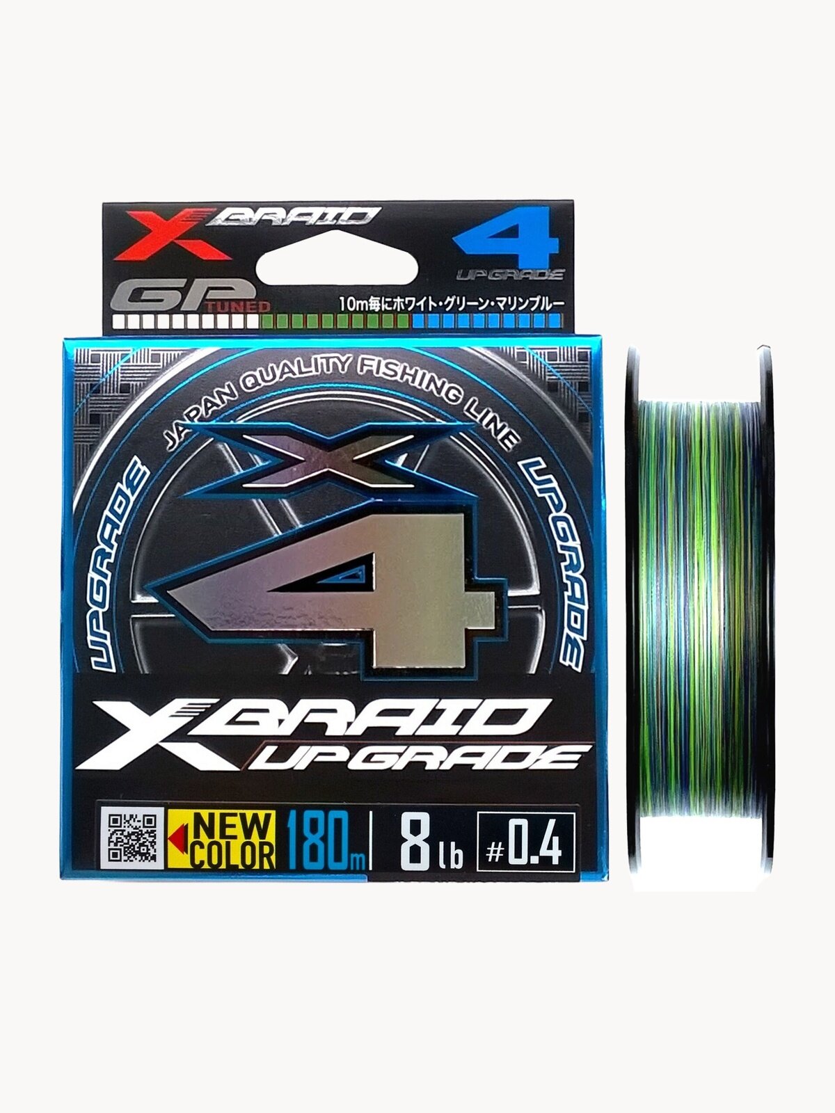Плетеный шнур YGK X-BRAID UPGRADE PE X4 3Color 180m #0.4 (8lb/3.6кг/0.104mm)