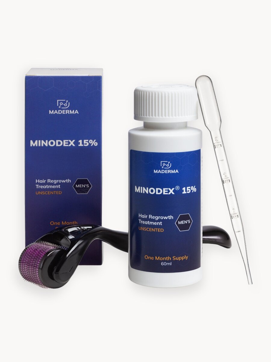 Усиленный Minodex 15% сыворотка активатор роста волос и бороды, лосьон стимулятор волосяных фолликулов, 60мл+ мезороллер