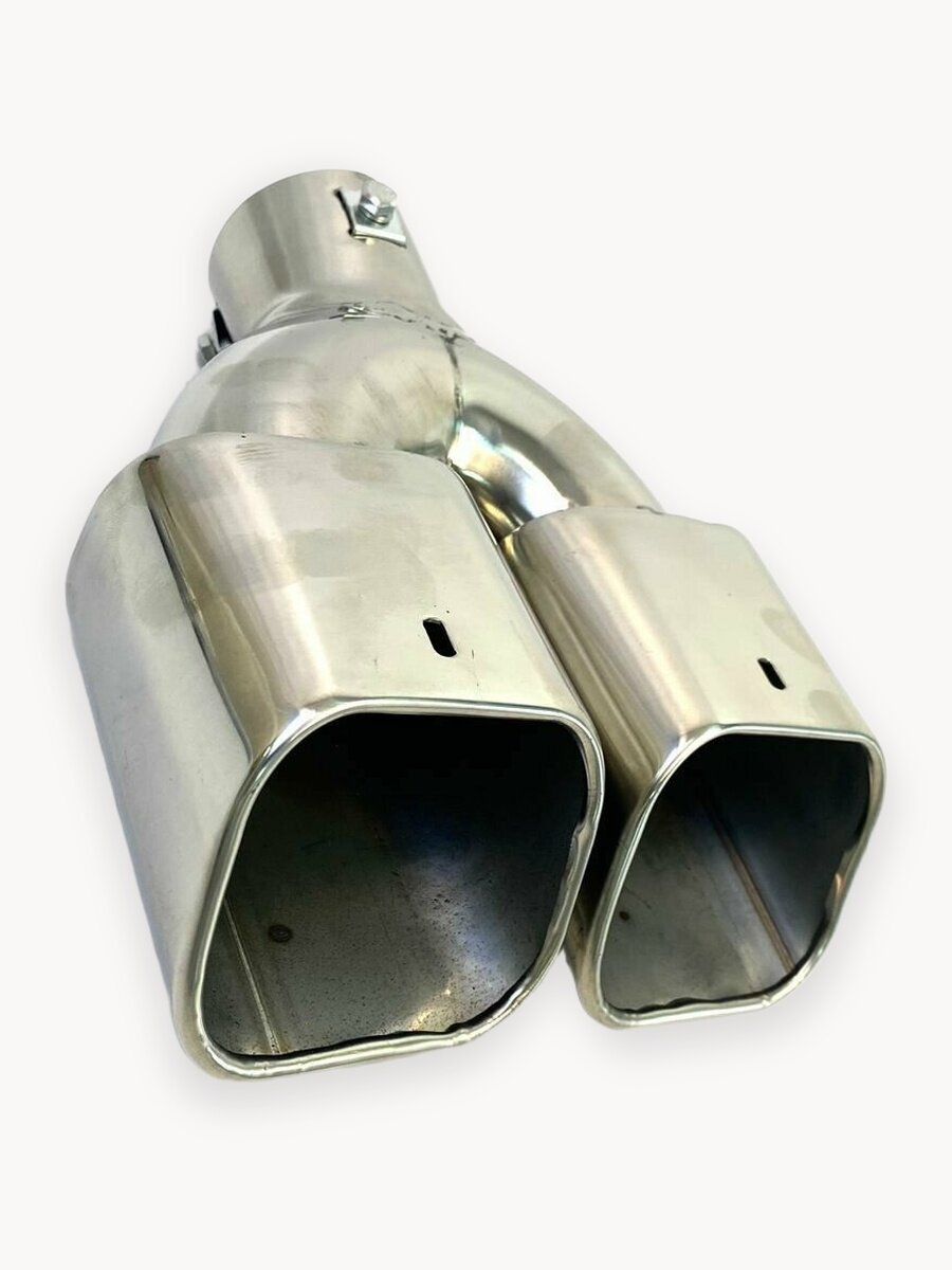 Насадка глушителя А2003, нержавеющая сталь, серебристая, 26 см х 25см х 7,5см