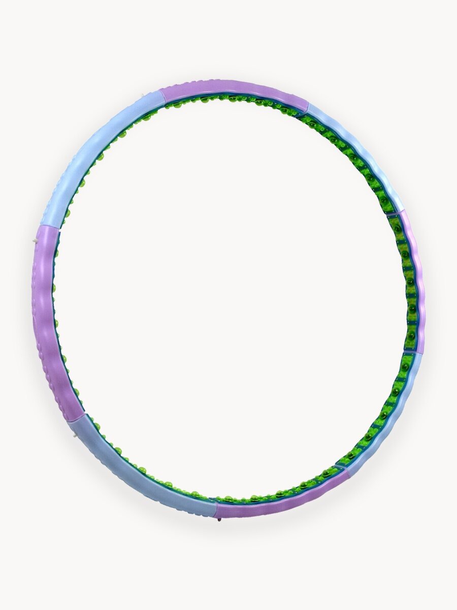 Обруч разборный массажный CLIFF JS-6019, хулахуп утяжеленный, с магнитными вставками, розовый\голубой