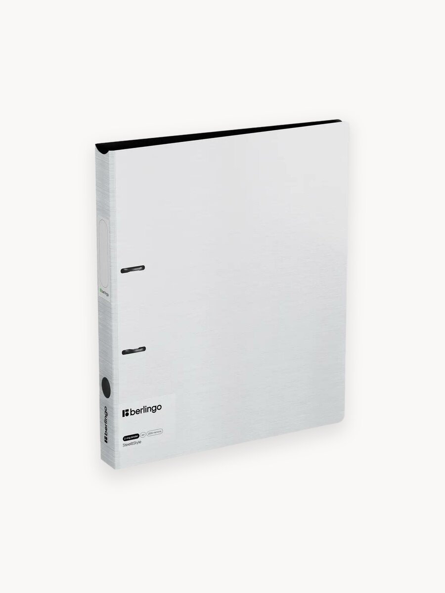 Папка на 2 кольцах Berlingo "Steel&Style", 35мм, 2000мкм, D-кольца, пластик (полифом), белая