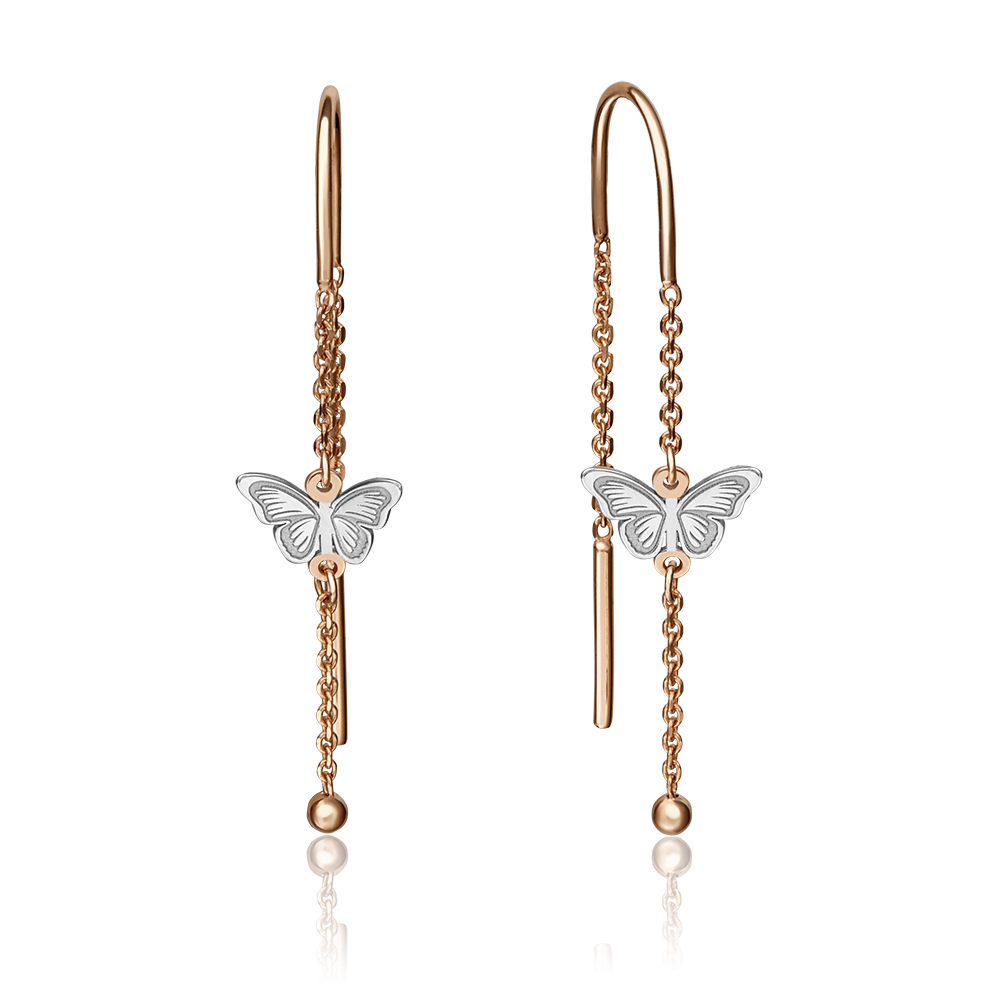 Серьги, красное золото, 585 проба