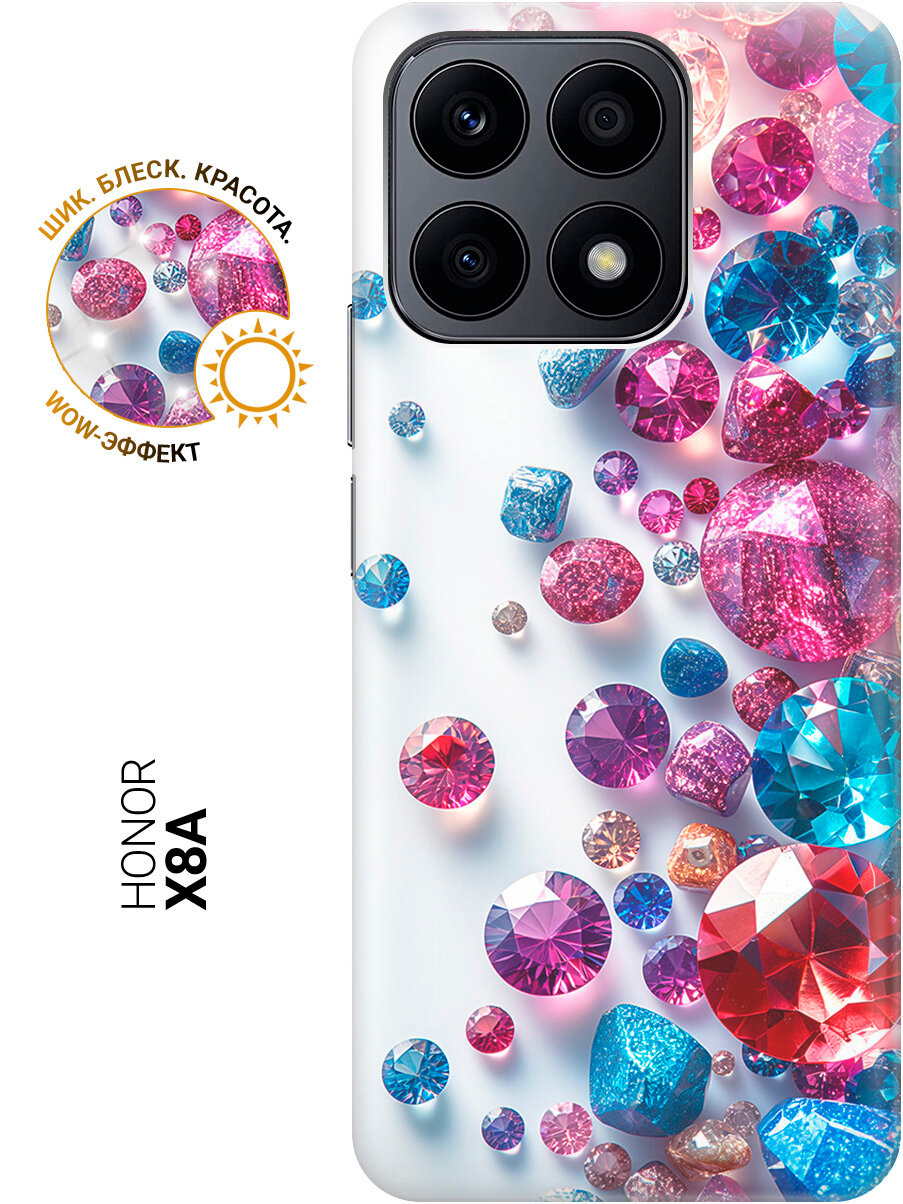 Силиконовый чехол на Honor X8a с принтом "Россыпь драгоценных камней"
