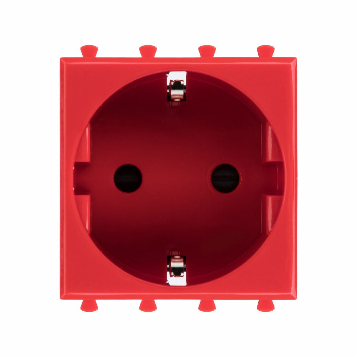 Розетка 1-м 2мод. Avanti «Красный квадрат» 16А IP20 2P+E защ. шторки красн. DKC 4401002