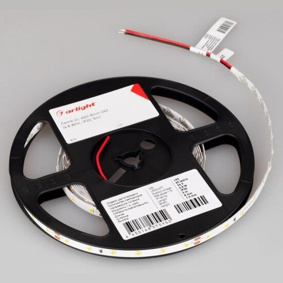 Светодиодная лента Arlight UL-A60-8mm 24V Warm2400 (4.8 W/m, IP20, 5m) (, 7 лет)