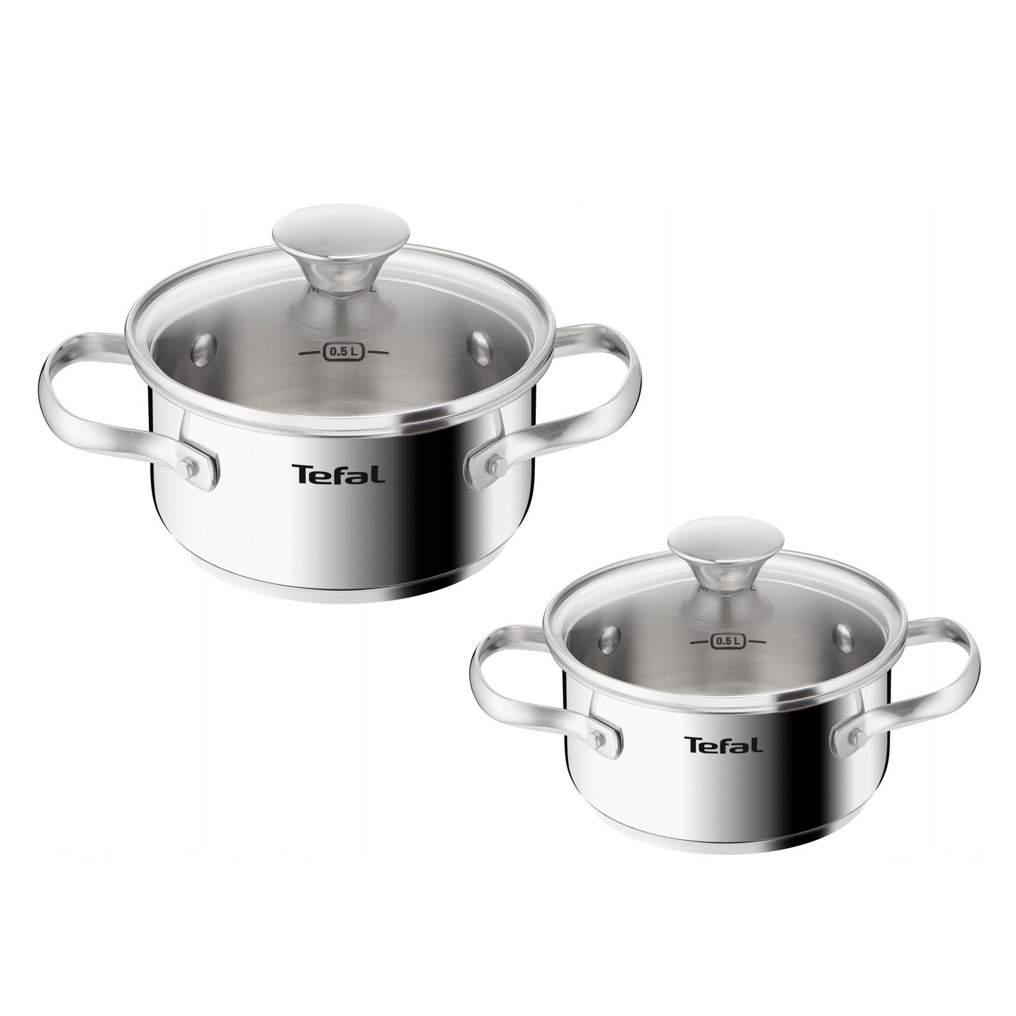 Набор мини-кастрюль Tefal с крышкой 14/16 см, индукционная нержавеющая сталь, 4 шт.
