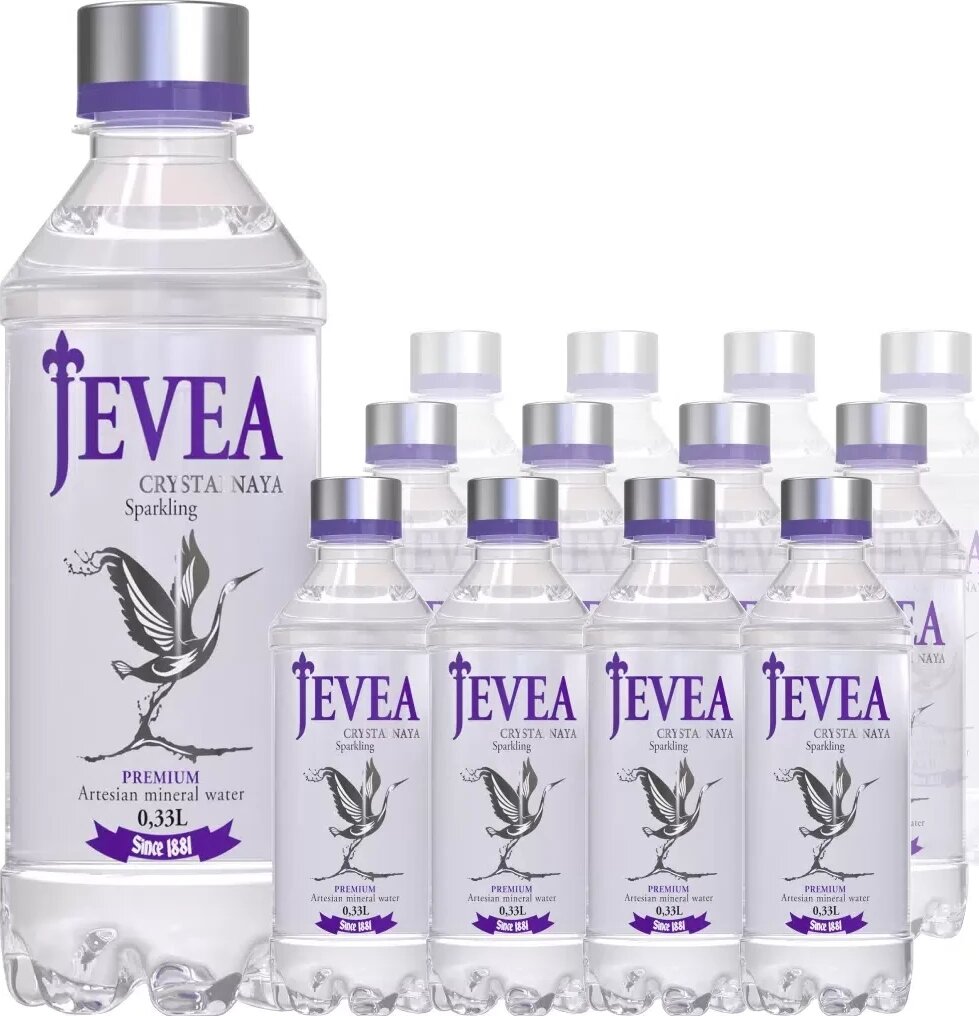Живея Кристальная 0,5л./12шт. газированная Jevea Вода минеральная Россия