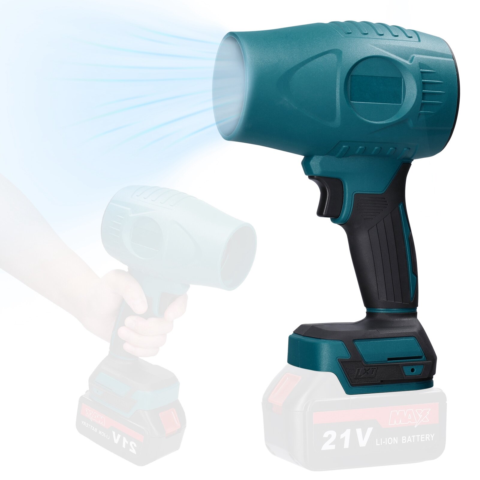 Ручной канальный турбовентилятор Мощный реактивный вентилятор Литиевый мощный вентилятор Многофункциональная автомойка Мощный пылеочиститель Инструмент для очистки клавиатуры Совместим с аккумуляторами Makita