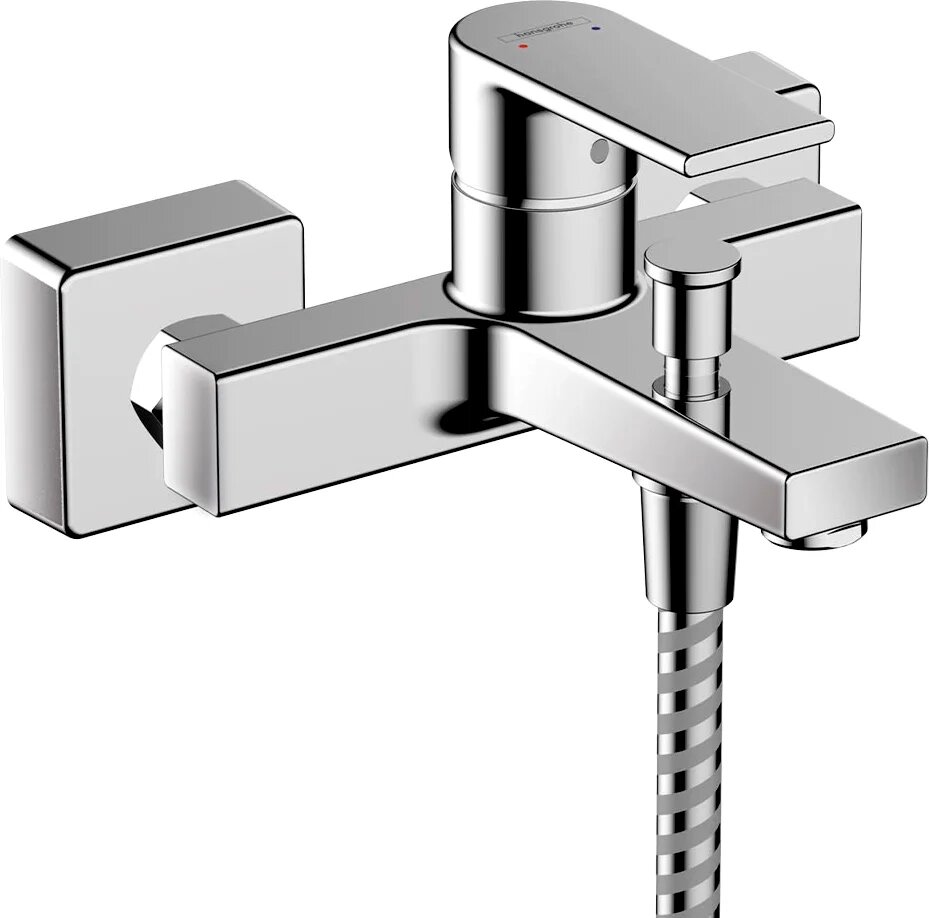 Смеситель для ванны с душем Hansgrohe Vernis Shape 71450000 настенный, однорычажный, хром, глянцевый, латунный, без лейки, с керамическим картриджем
