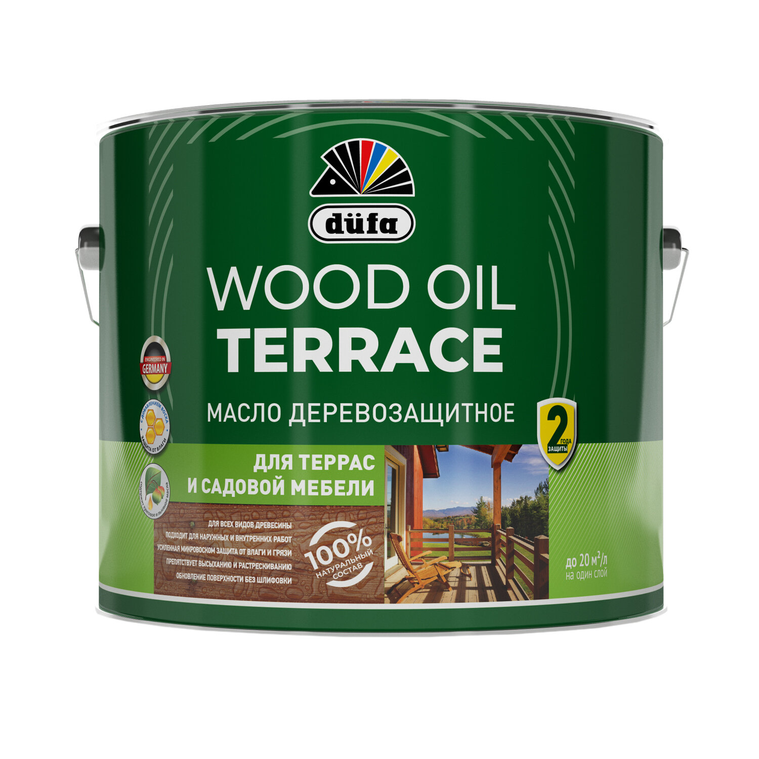 Масло деревозащитное DUFA "Wood OIL Terraсe" МП00-011520, 9 л, бесцветное