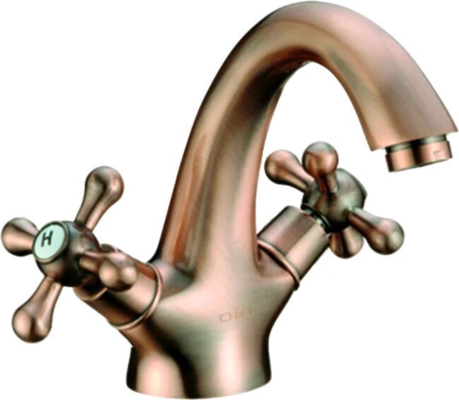 Смеситель для раковины D-lin D110816-2 медь, матовый, кран для ванной в раковину, из латуни, с поворотным изливом