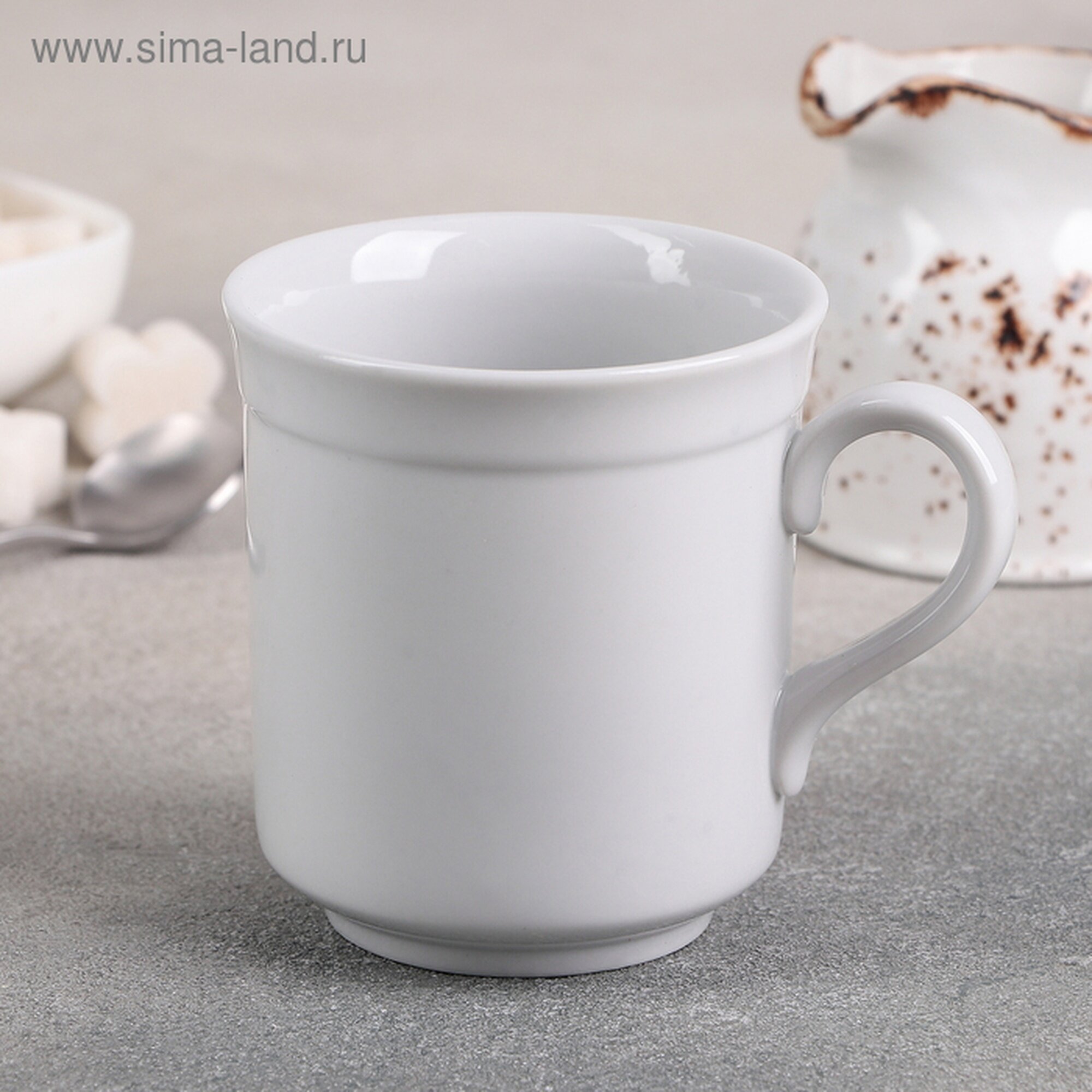 Кружка Дулевский фарфор «Цилиндрический», 250 мл, фарфор, белый