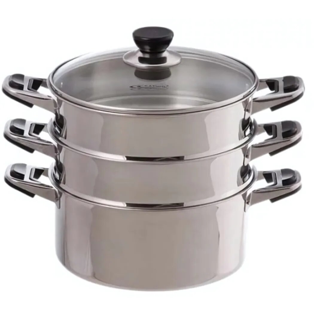 Мантоварка 3 секции d=22см, индукционное дно, нержавеющая сталь