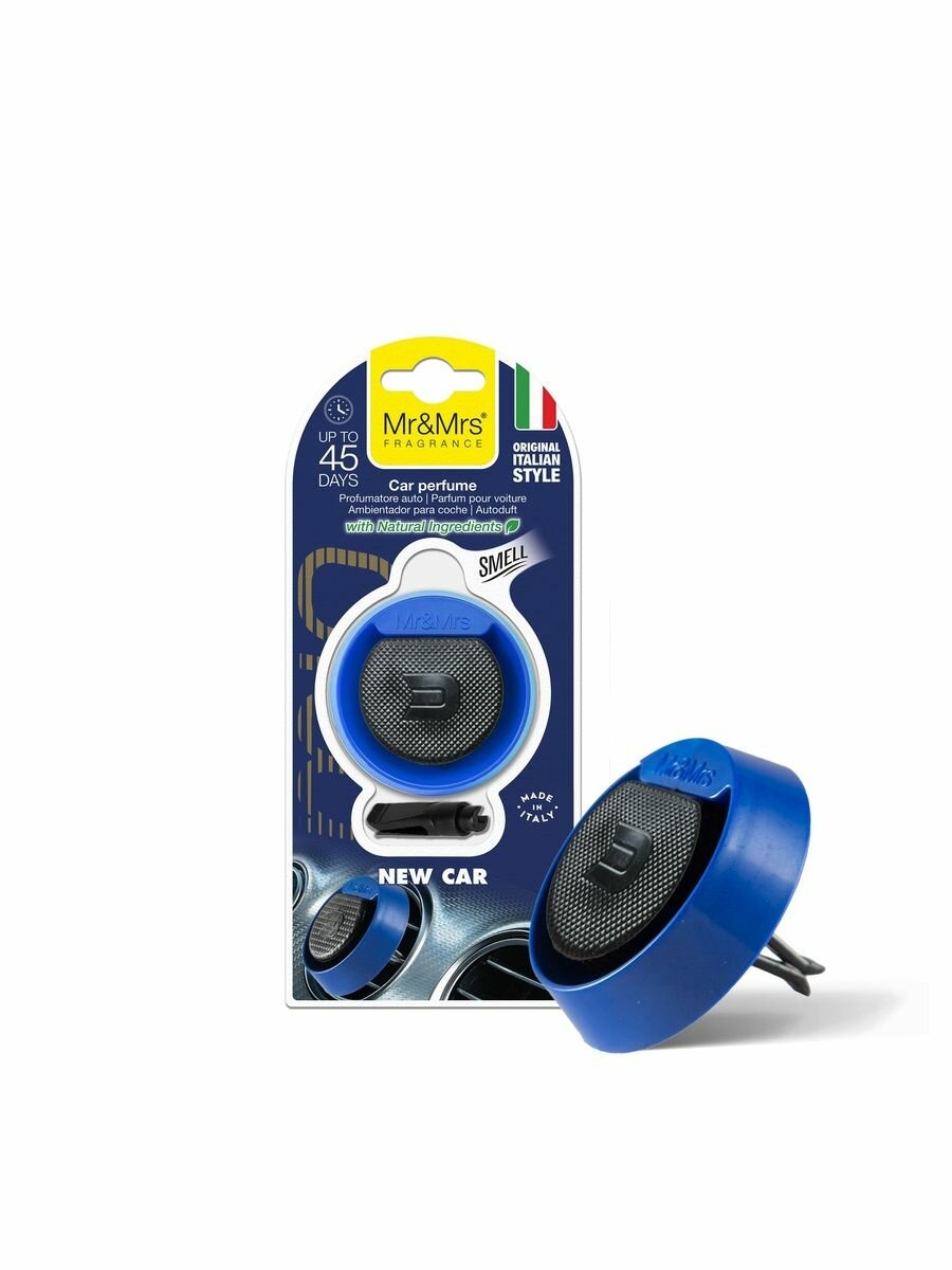 Ароматизатор для автомобиля Mr&Mrs Fragrance, MIO ROUND, NEW CAR (запах новой машины) / Ароматизатор автомобильный