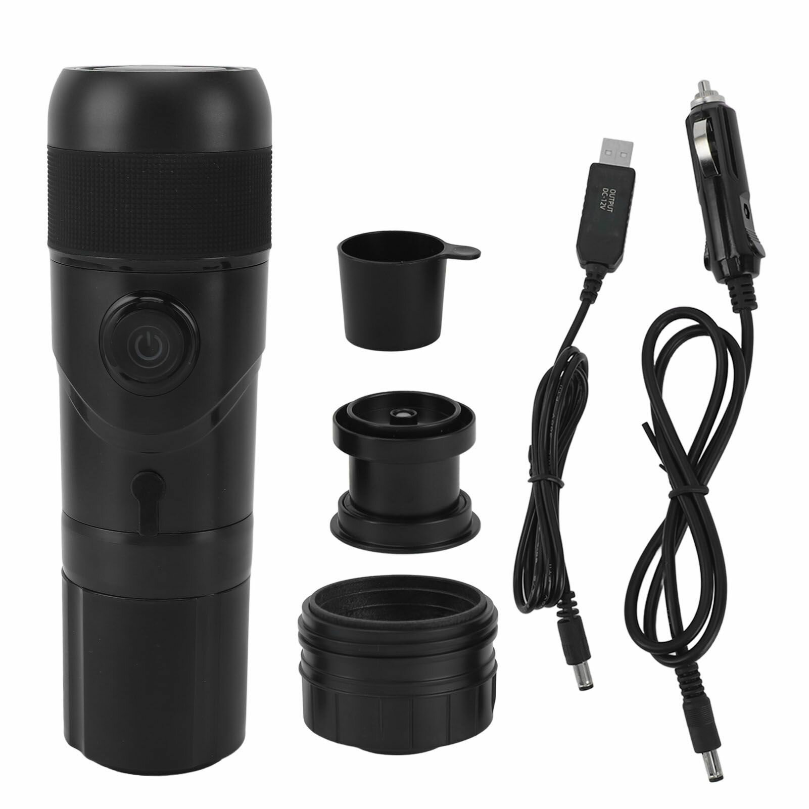 Портативная кофеварка 3 в 1, капсулы, прикуриватель, черный