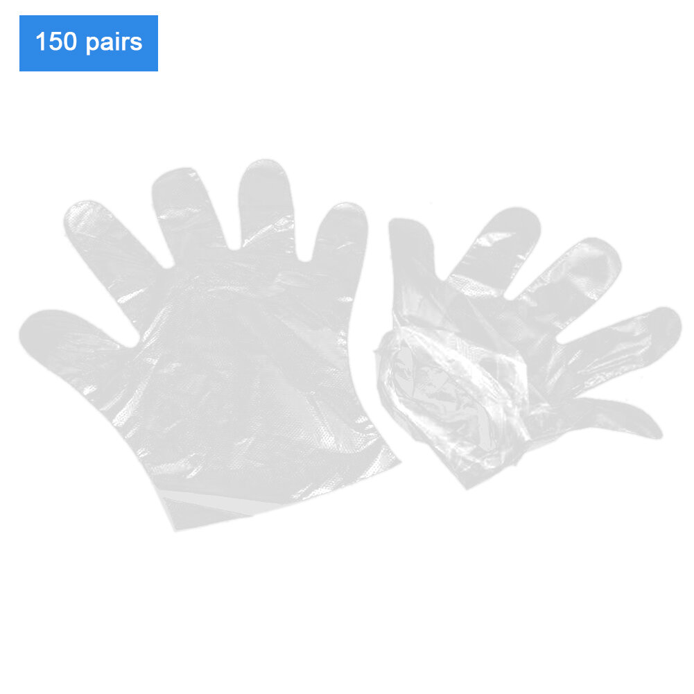 300pcs Disposable Glove Plastic Clear Food Preparation Safety for Restaurant Kitchen Cooking BBQ