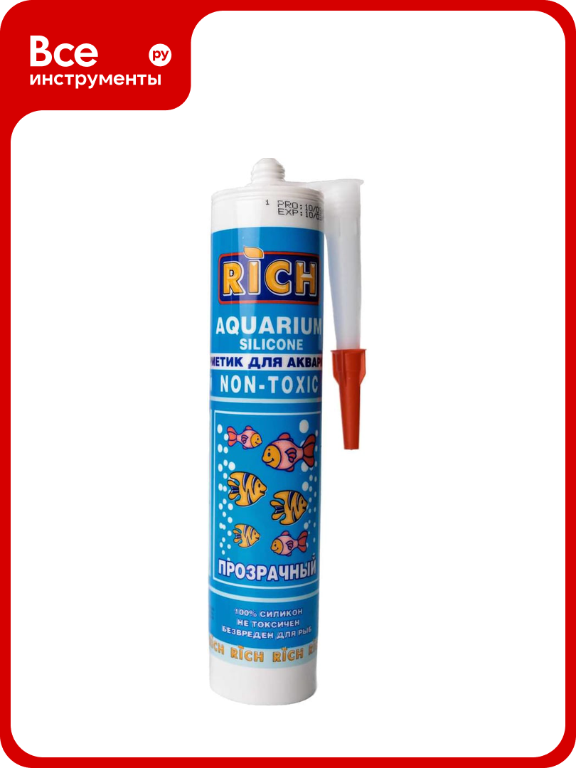 Герметик для аквариума RICH прозрачный 114142, металлический