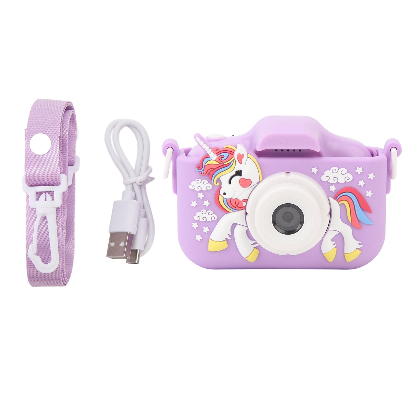 Детская камера для мальчиков и девочек 20MP HD двойная камера детская камера для большого пальца фото видео портативная цифровая мини-камера Unicorn Purple