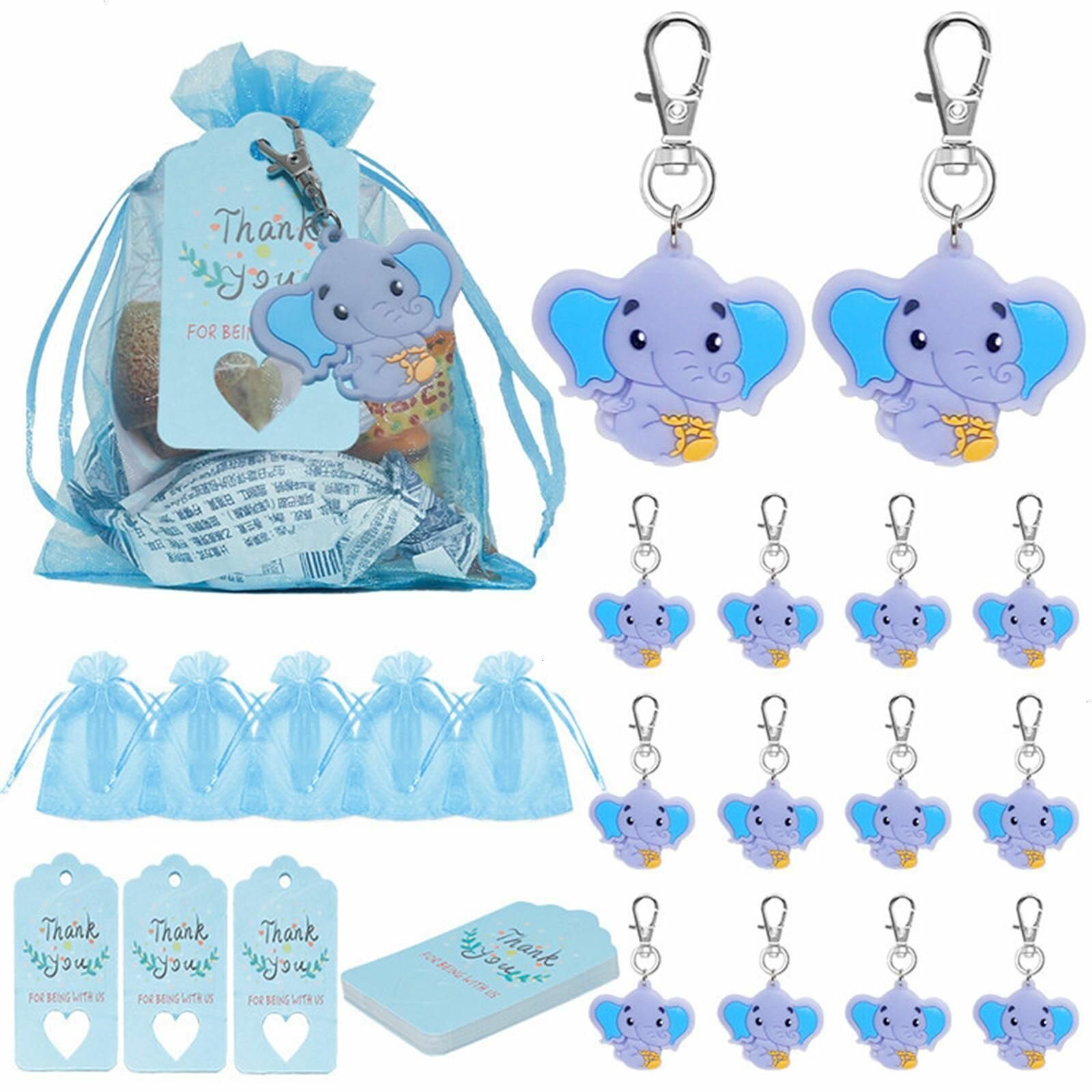 Набор для детского душа baby shower elephant keychain set-синий