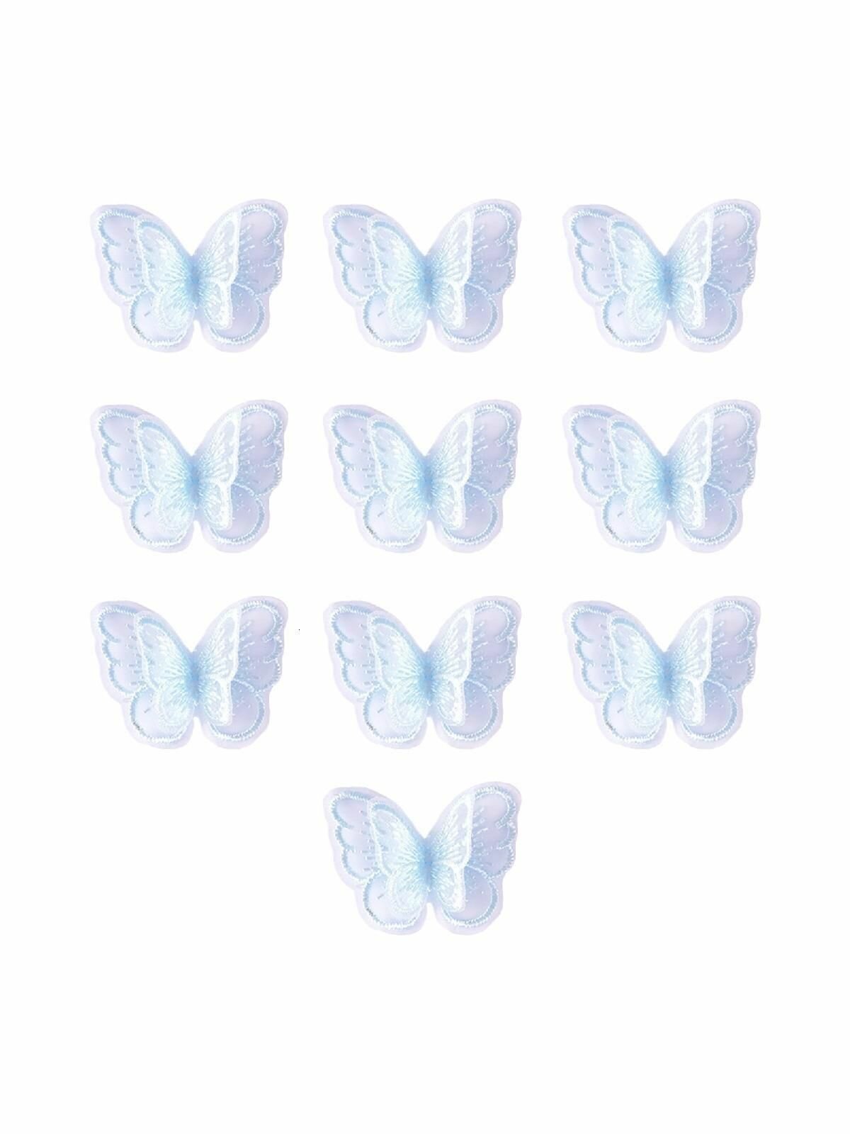 Вышитые аппликации бабочки, Синий