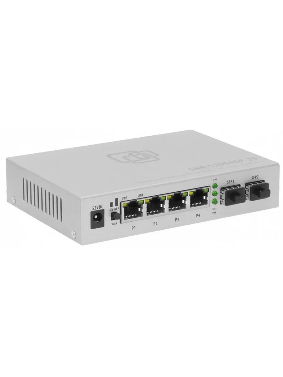 Коммутатор SNR-S1904GP-2S (L2) 4x1Гбит/с 2SFP 4PoE 65W