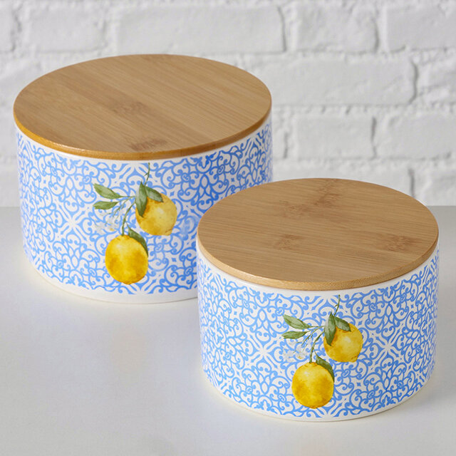 Набор банок для хранения Capri Lemony 13*9 см, 16*10 см, 2 шт, Boltze, 2044117
