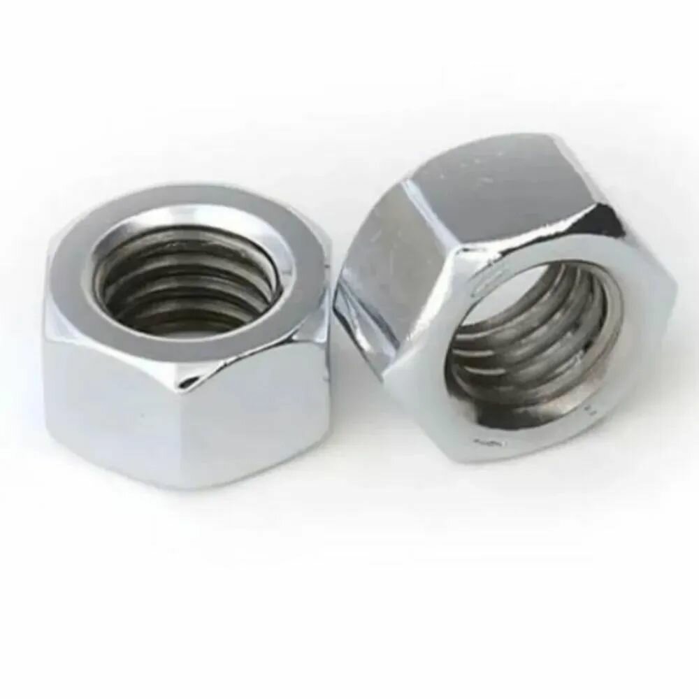 Гайки шестигранные DIN 934 Zn М24, 50 штук в комплекте, цвет серебристый