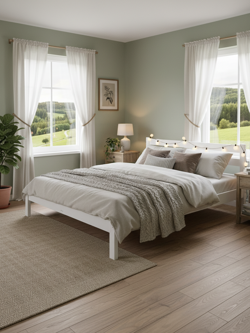 Кровать Стандарт 1600 х 2000 сосна, белый акриловый лак