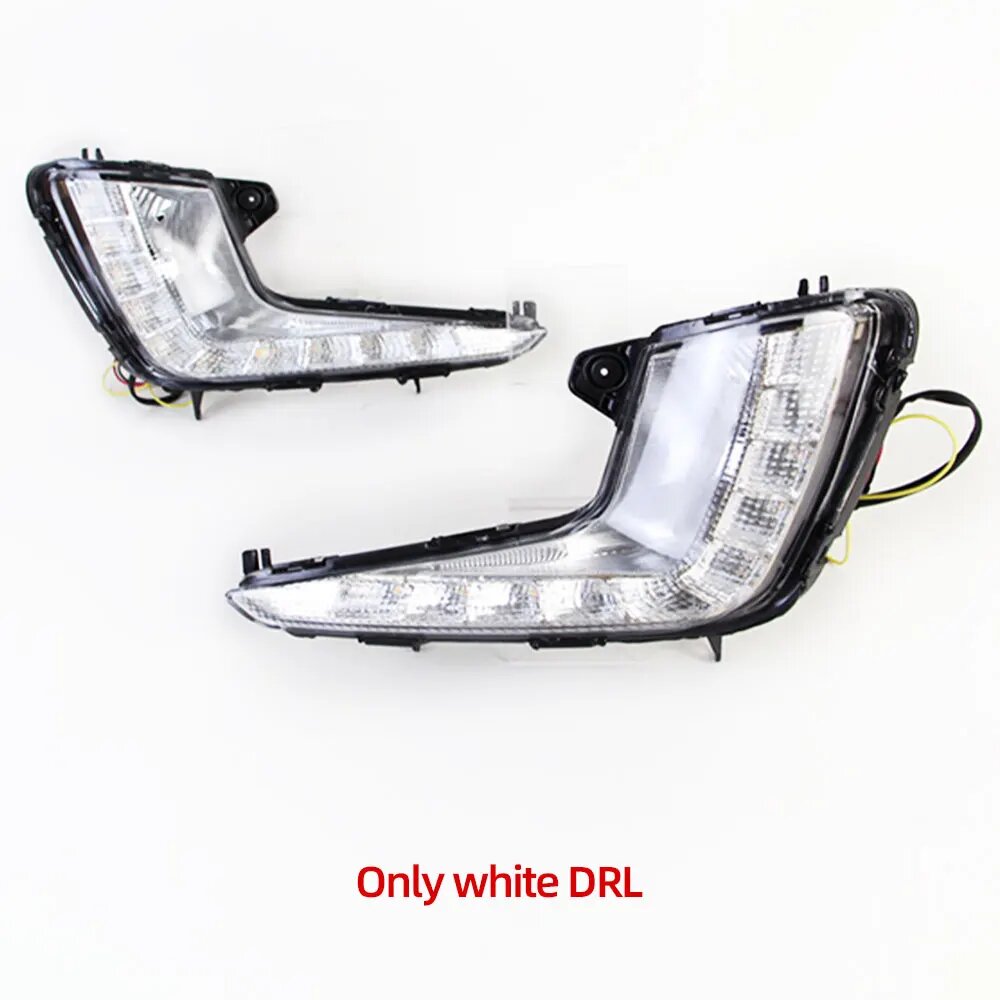 1 комплект, автомобильные мигающие дневные ходовые огни, противотуманные фары с указателем поворота, Стайлинг автомобиля, DRL Для KIA RIO K2 2012 2013 2014, White DRL
