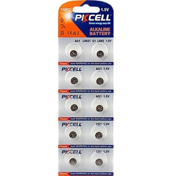 Батарейка PKCELL AG1-10B тип - LR60(AG1) 10 шт в блистере