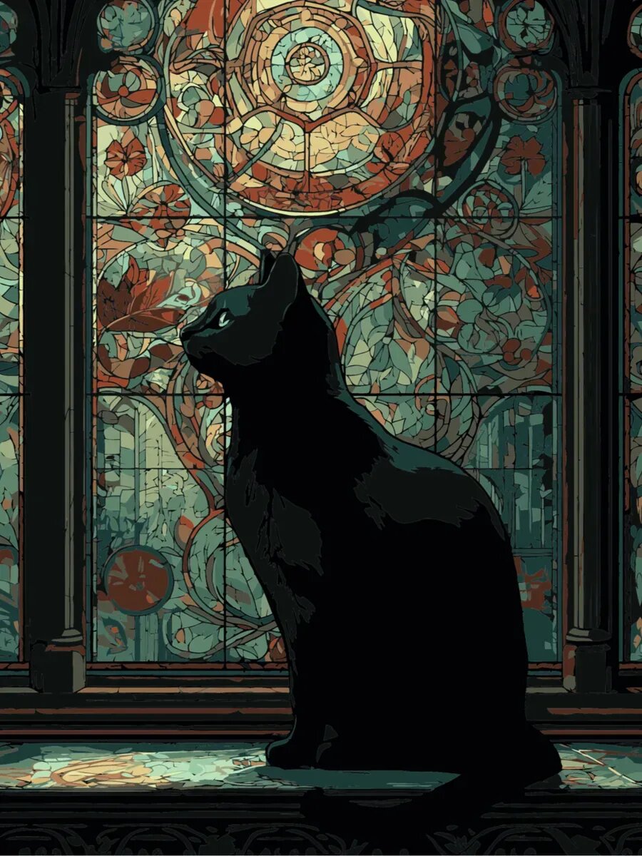 Картина по номерам 30x40 см черный кот