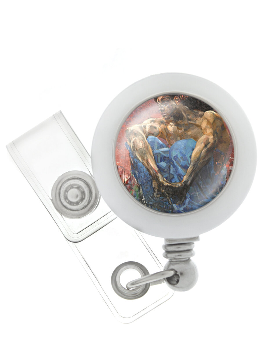 Держатель TINA BOLOTINA , для бейджа, с ретрактором, серебристый, демон