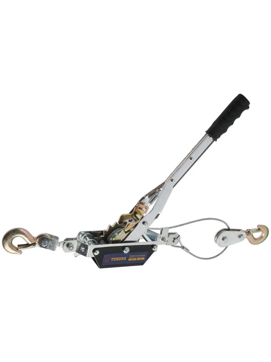 Лебедка ручная механическая рычажная с тросом