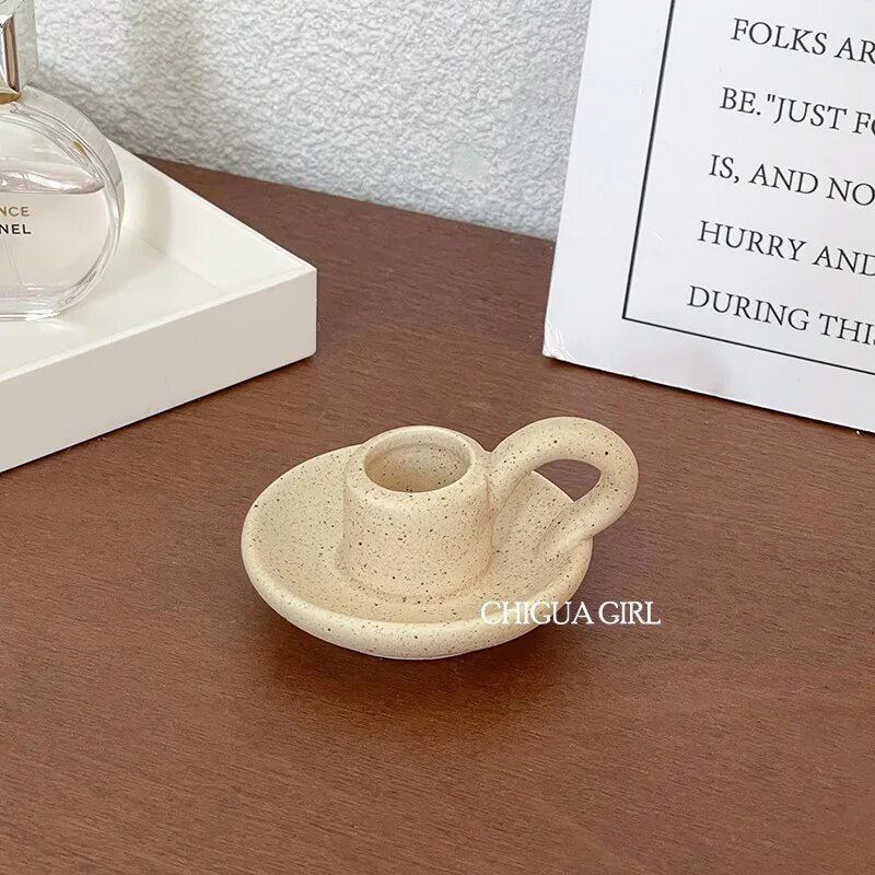 Керамический подсвечник ретро, C, 1 шт.