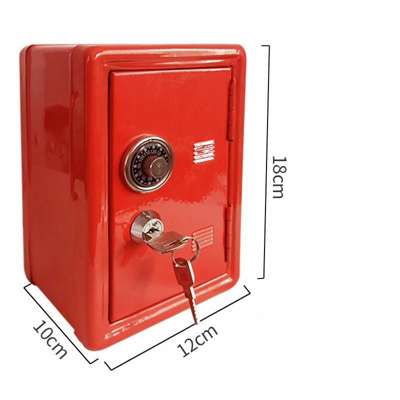 Цифровой кодовый замок для хранения денег Kid Coin Bank, красный, с безопасным отделением для монет и ключом для безопасного хранения наличных
