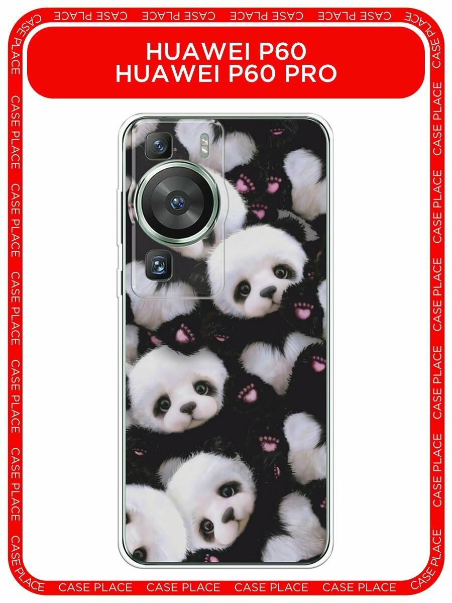 Чехол на Huawei P60/P60 Pro / Хуавей P60/P60 Про с принтом "Море панд"