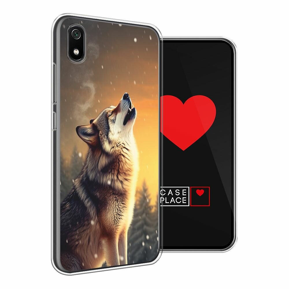 Чехол на Xiaomi Redmi 7A / Сяоми Редми 7А с принтом "Воющий волк" — фото 1