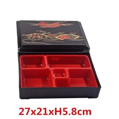 Контейнер для хранения еды с рисом, суши, японские коробки для обеда, отделения, портативная коробка для бенто, контейнер для еды бенто, коробка для бенто 27x21xH5.8cm