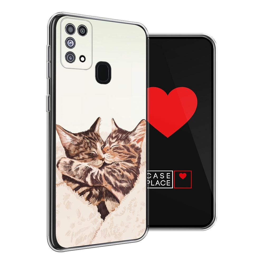 Чехол на Samsung Galaxy M31 / Самсунг Галакси М31 с принтом "Влюбленные котейки - 14 февраля" — фото 1
