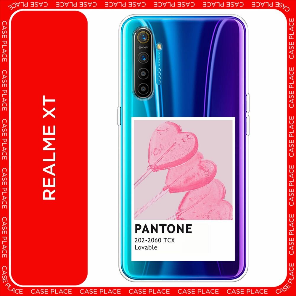 Чехол на Realme XT / Реалми XT с принтом "Pantone Lovable 2 - 14 февраля", прозрачный